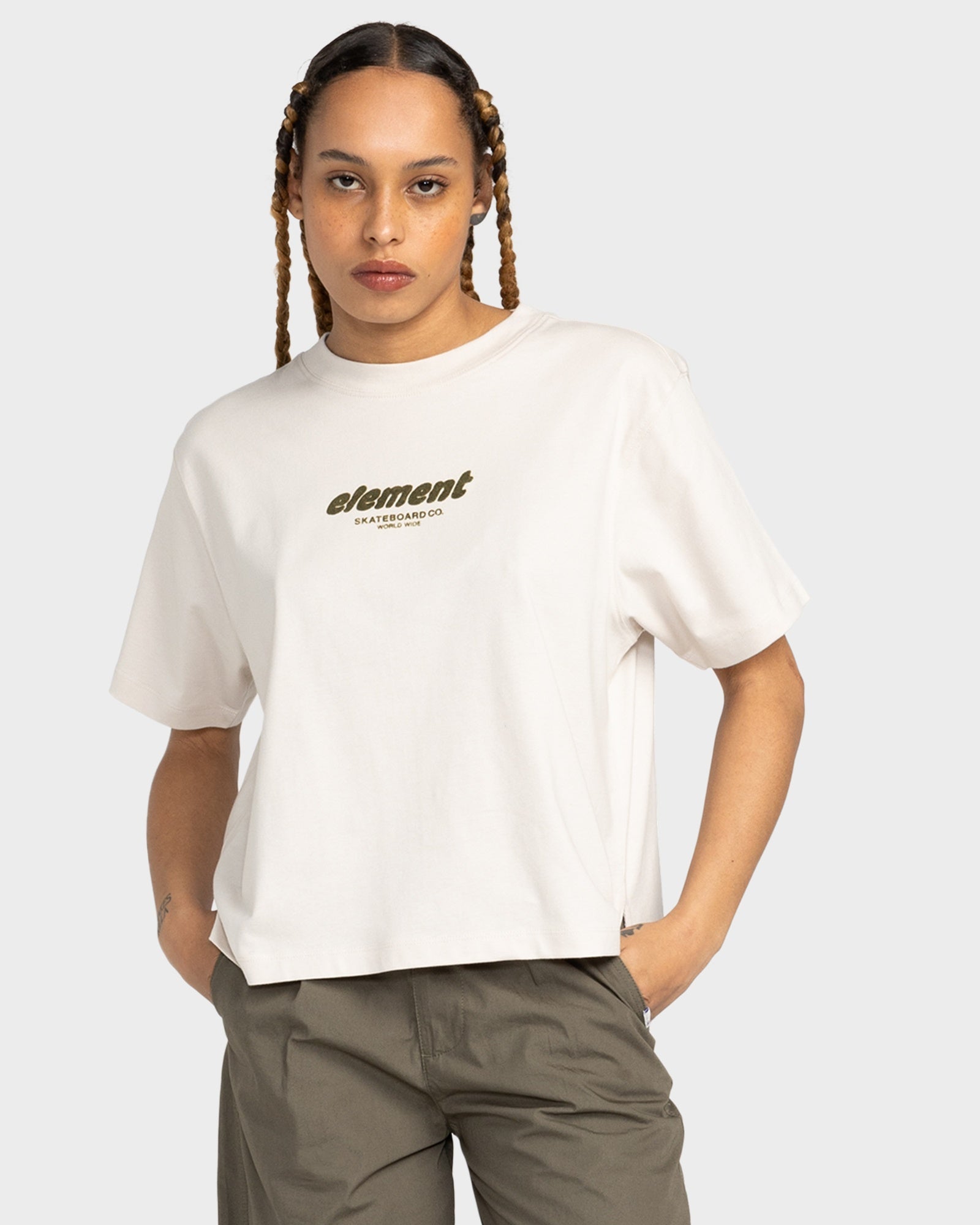 Womens Velvet T-Shirt - OAT MILK / S/8 | Element Brand