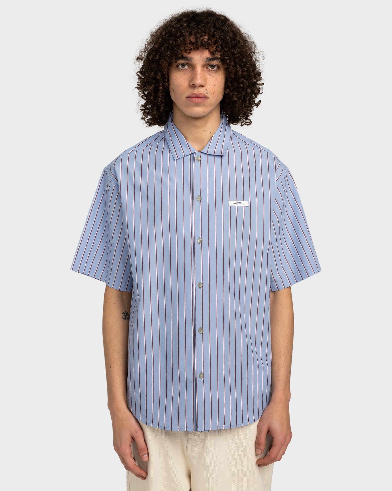 Mens Idle Short Sleeve Shirt - STRIPE BLUE/POMEGRANATE / XXL | Element ...