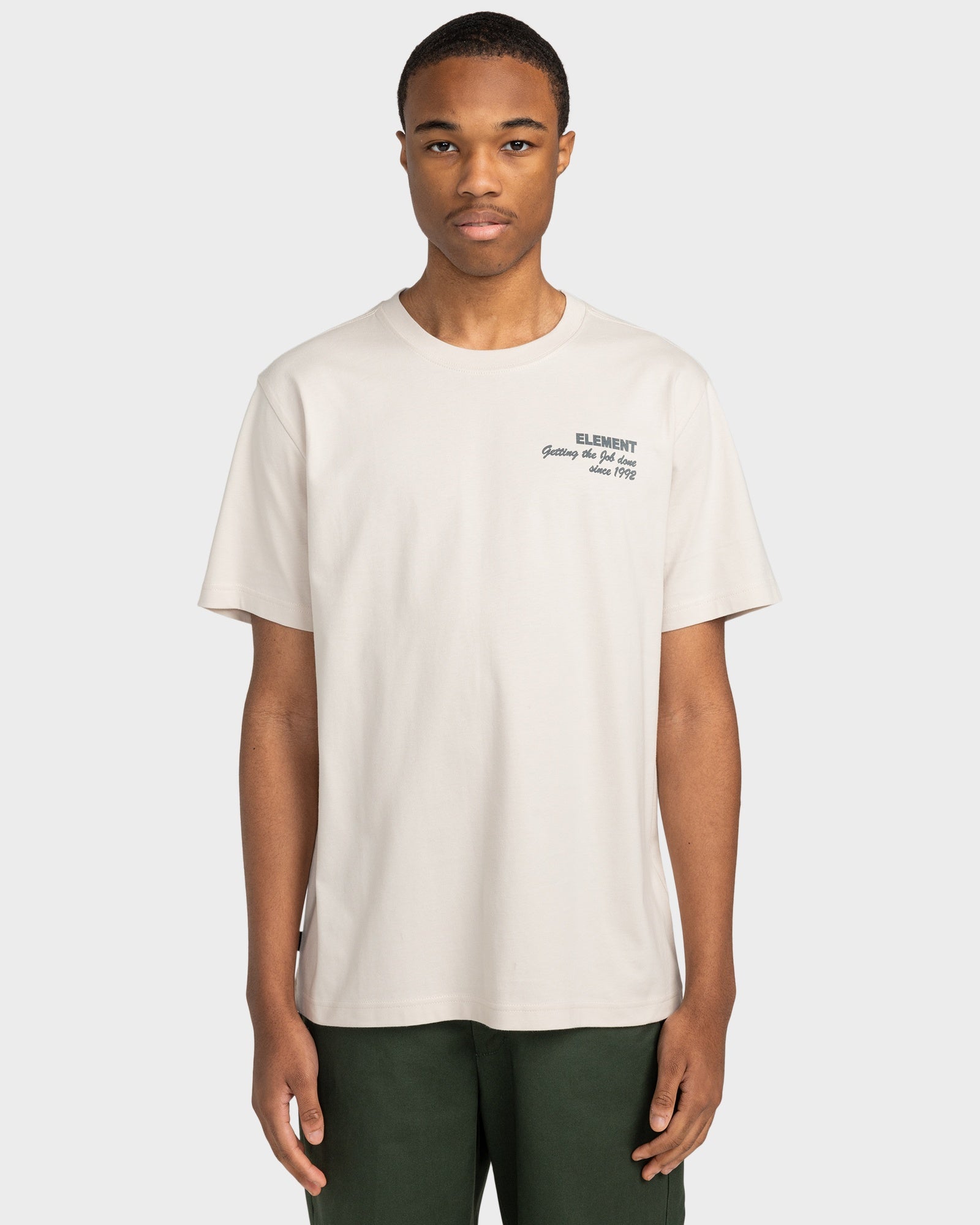 Mens Job Done T-Shirt - OAT MILK / S | Element Brand